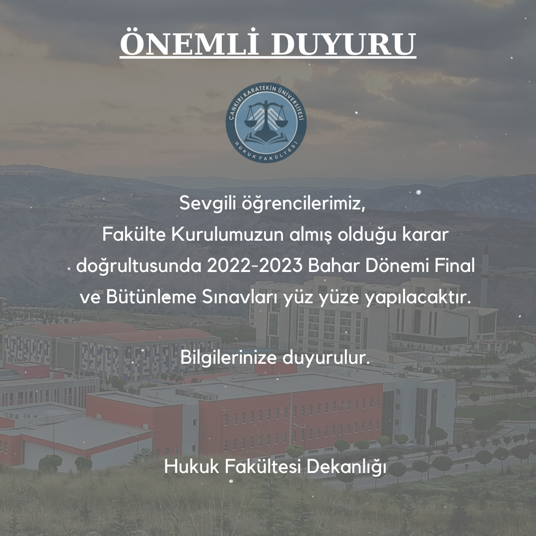 Hukuk Fakültesi - Çankırı Karatekin Üniversitesi